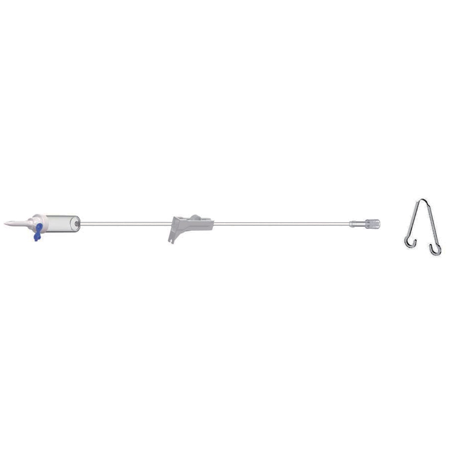 IV Secondary Piggyback IV Set, 20 Drops Per mL, 40" Length, 10 mL Prim ...