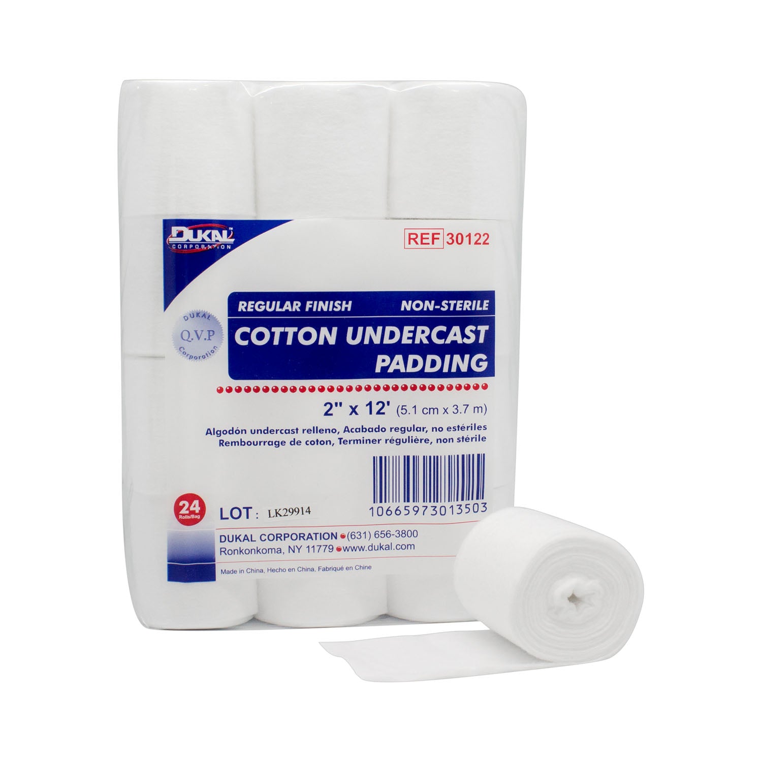 Cotton Undercast Padding, Regular Finish, 2" x 12ft, 24 rl/bg, 3 bg/cs ...