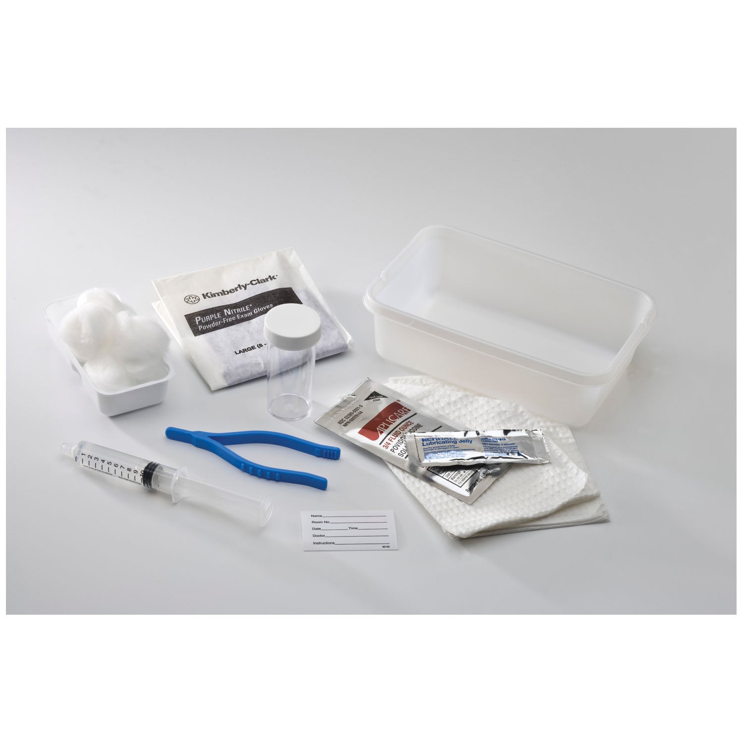 Catheter Insertion Tray, 10cc Prefilled Syringe & BZK Swab Sticks, 20 ...