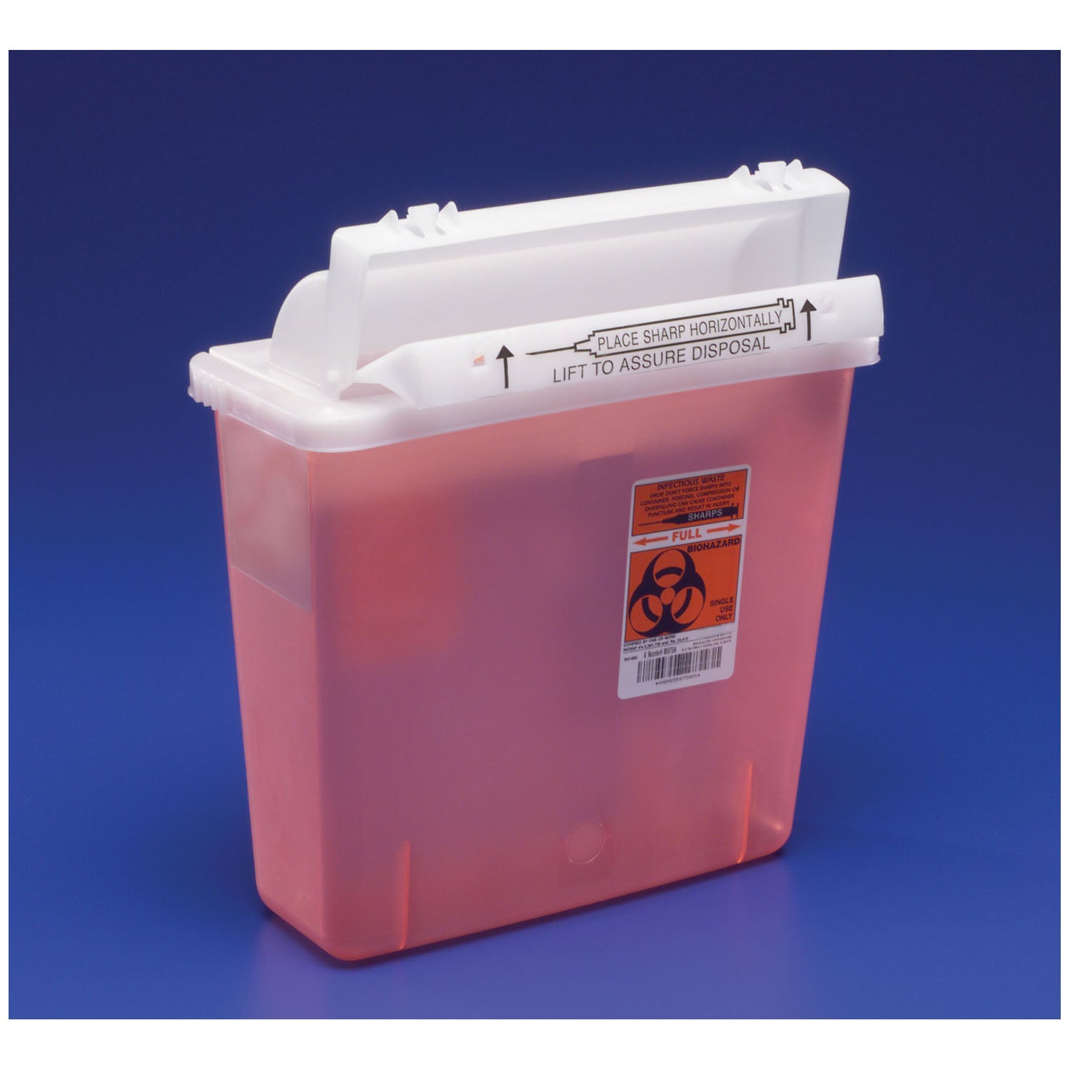 IN-ROOM Sharps Container, 5 Qt, Transparent Red, SHARPSTAR Lid & Count ...
